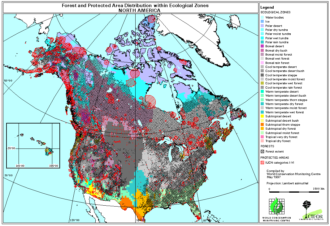 North American ecological zone map